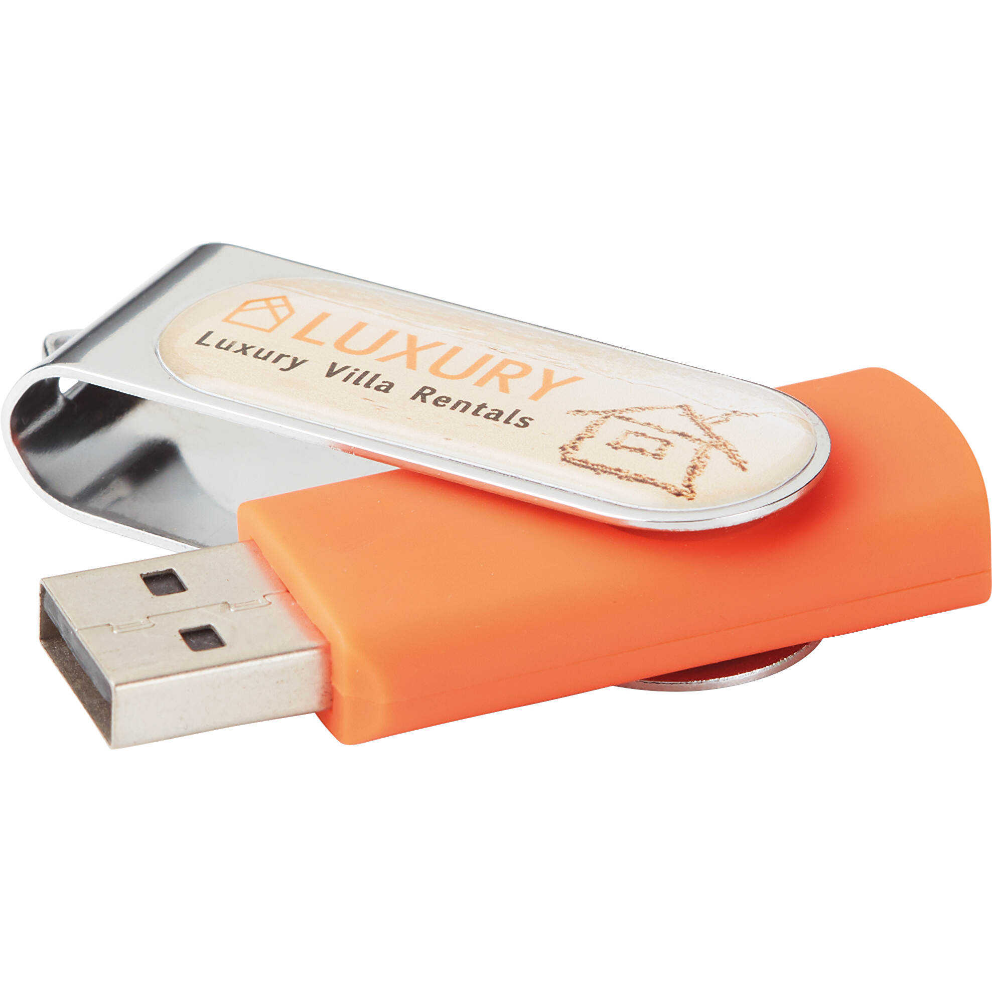 Lápiz USB Techmate con Doming a todo color (8 GB, 2.5 - 6 MB/s, naranja ...